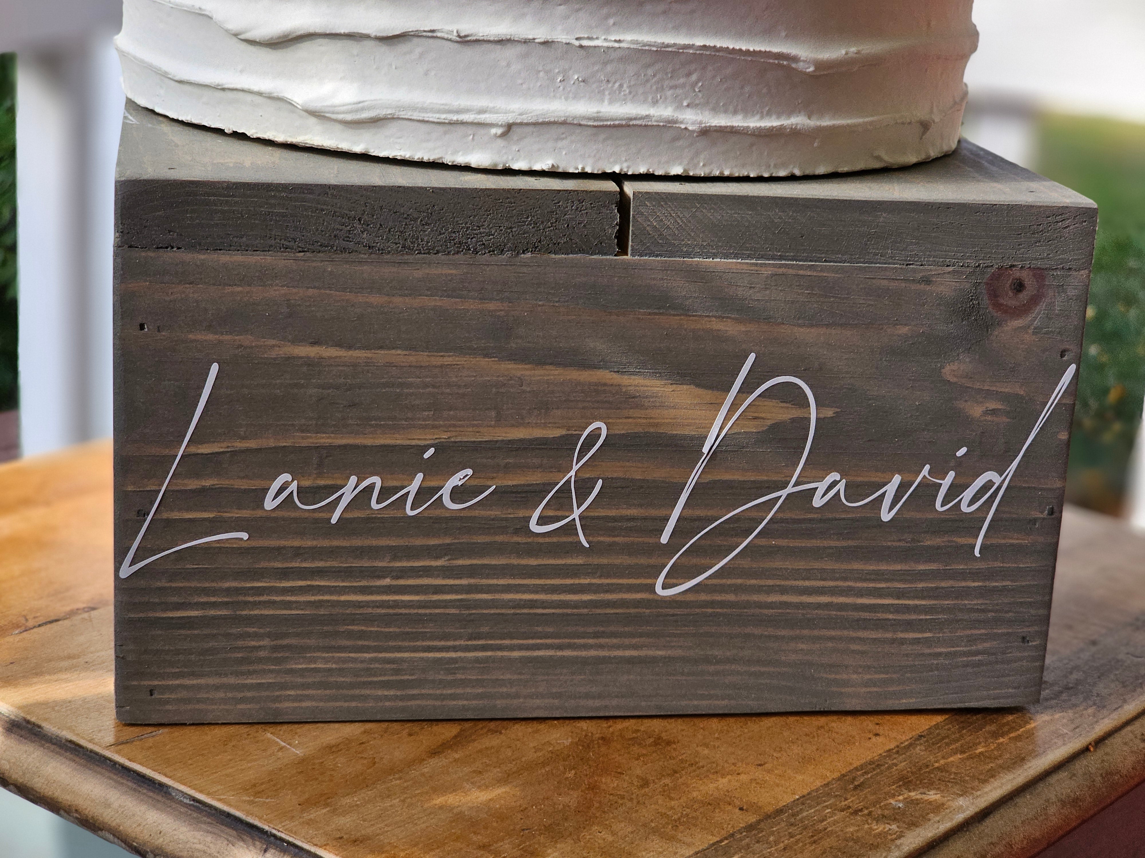 Personalized Cake Stand • Rustic Wedding Cake Stand • Wooden Cake Stan ...